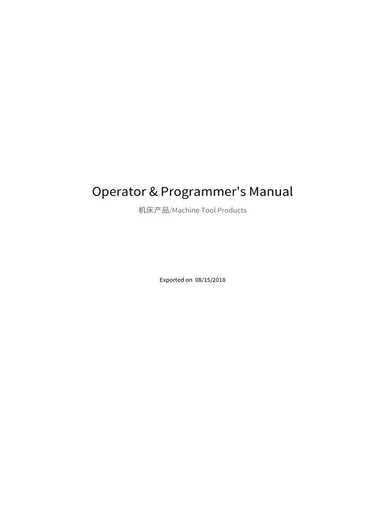 Operator - Programmer - S Manual | PDF