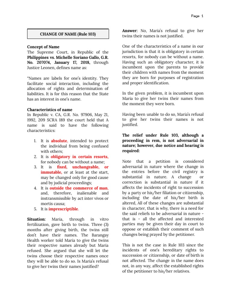 Specpro Rule 103 108 | PDF