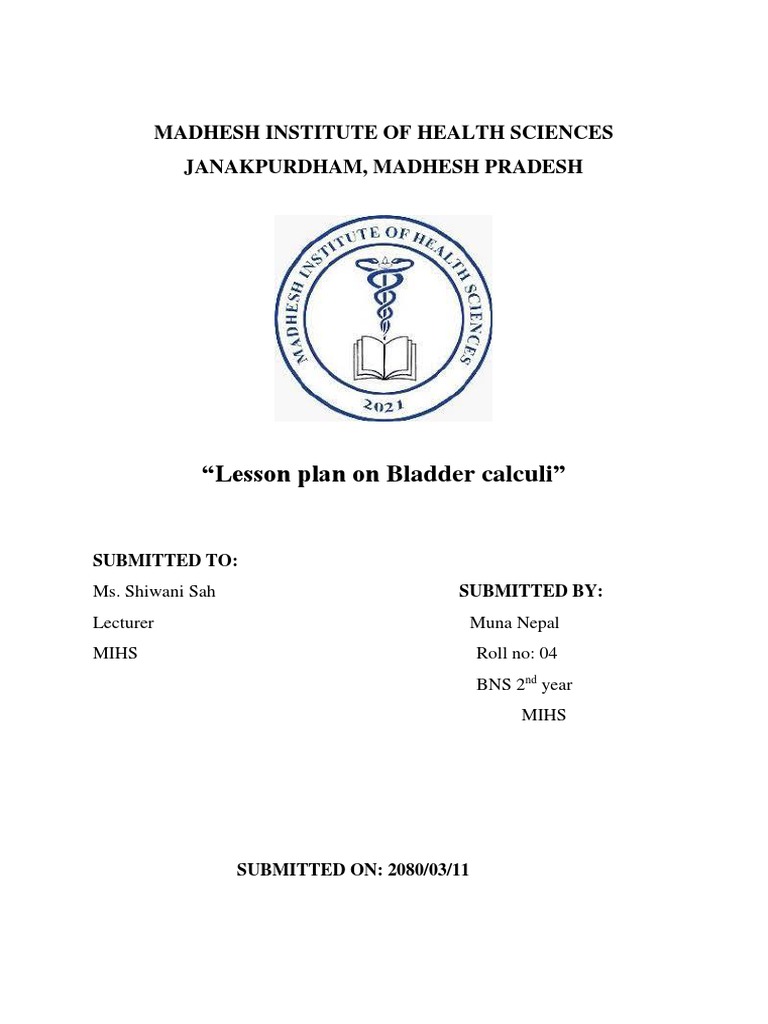 Bladder Calculi | PDF | Urology | Diseases And Disorders