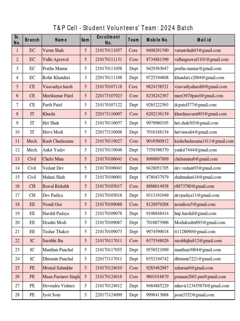 TPO - Student Volumteers Team - 2024 | PDF