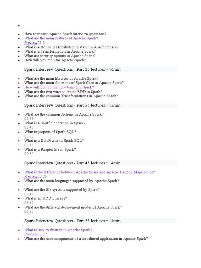 How To Master Apache Spark Interview Questions | PDF | Apache Spark | Table (Database)