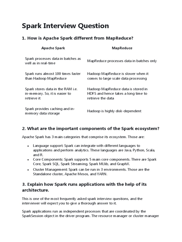 Spark Interview Question Pdf 