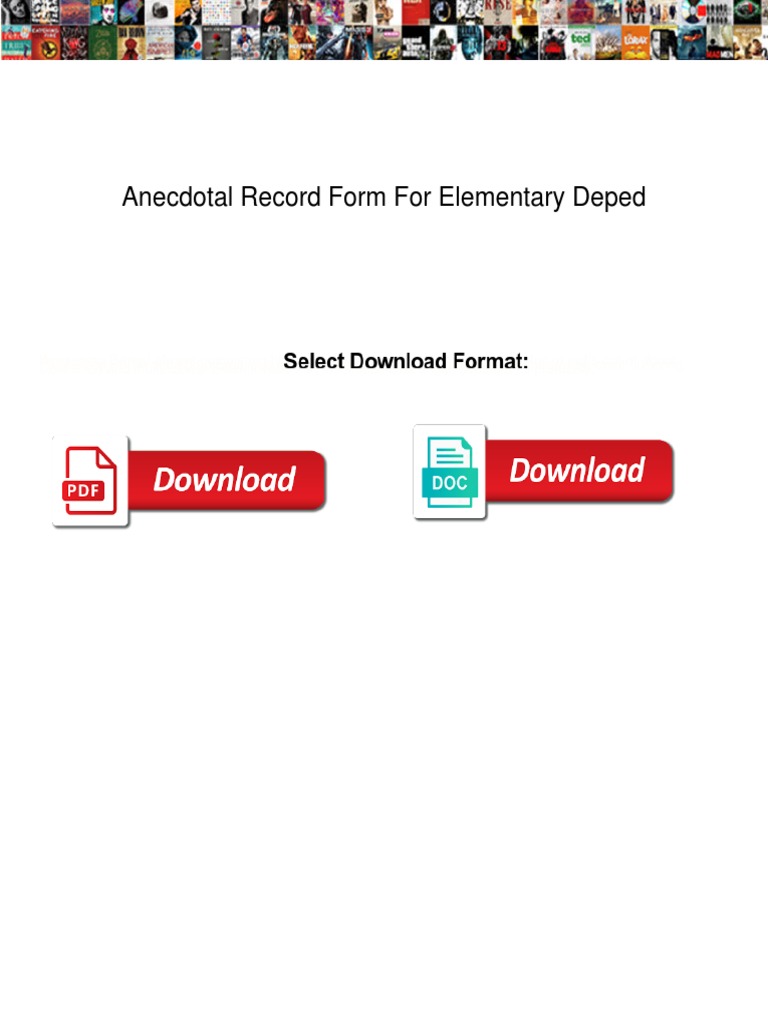 Anecdotal Record Form For Elementary Deped | PDF Anecdotal Record Form For Elementary Deped | PDF