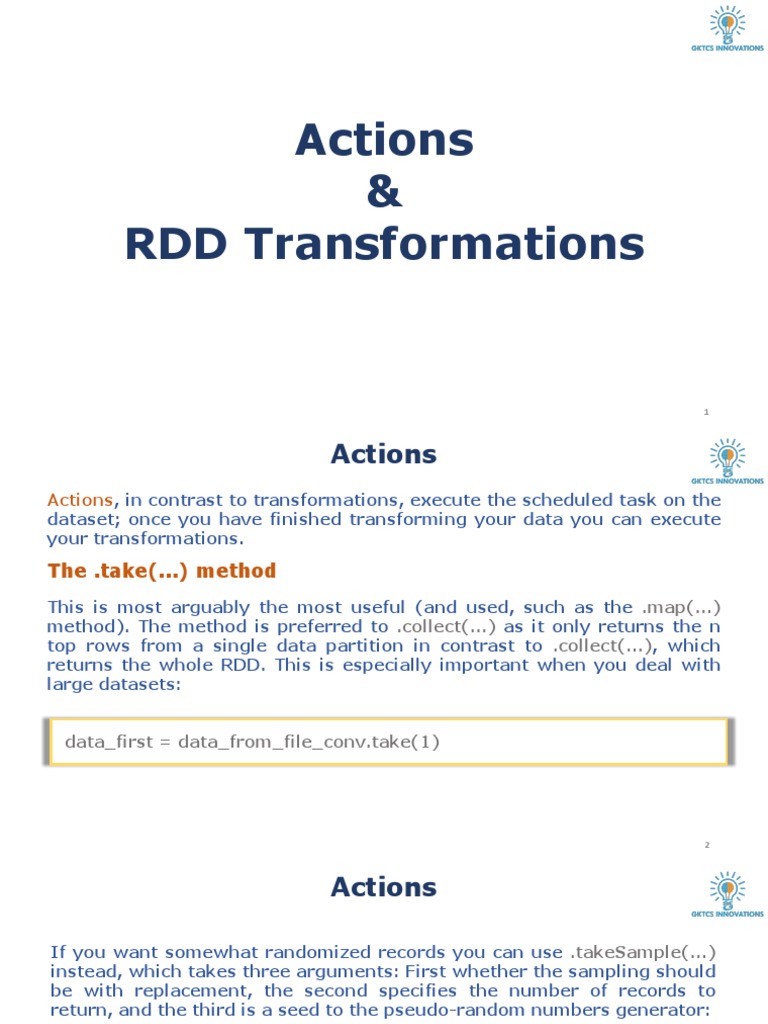 4 - Action and RDD Transformations | PDF | Apache Spark | Computer Engineering