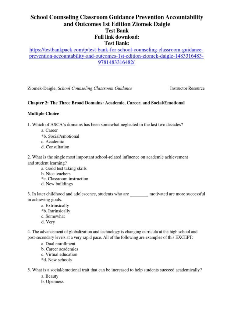 School Counseling Classroom Guidance Prevention Accountability and ...