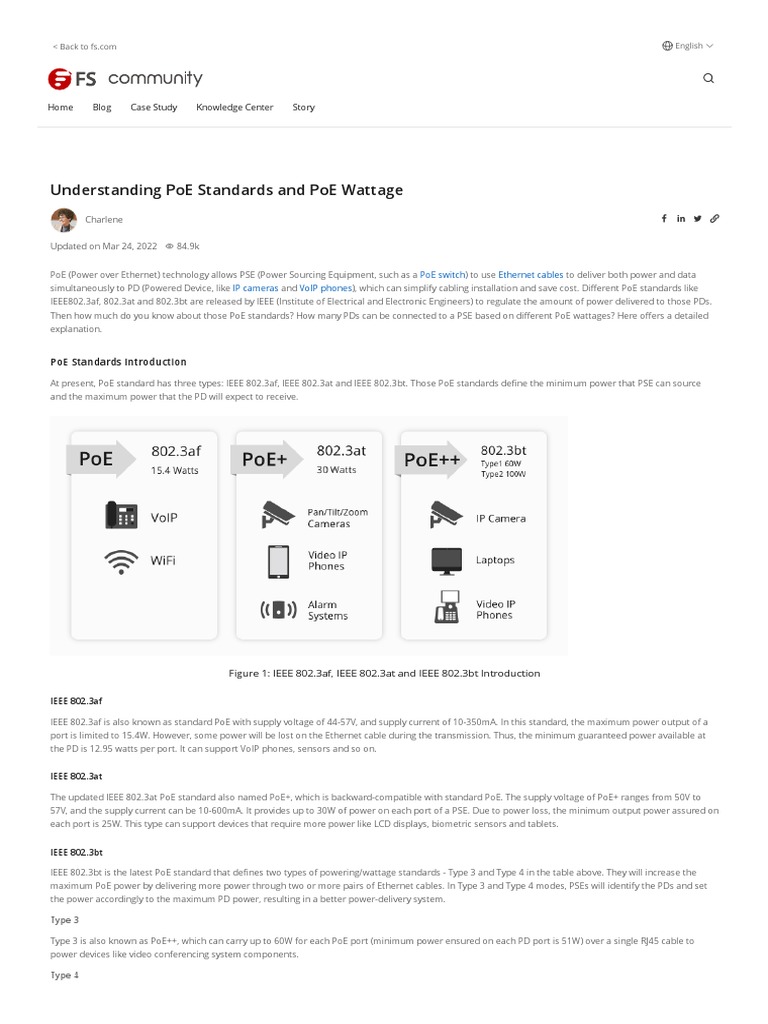 Understanding PoE Standards and PoE Wattage - FS Community | PDF