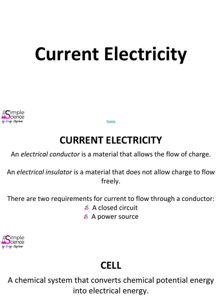 Current Electricity Notes (Grade 8, 9, 10, 11 & 12) | PDF