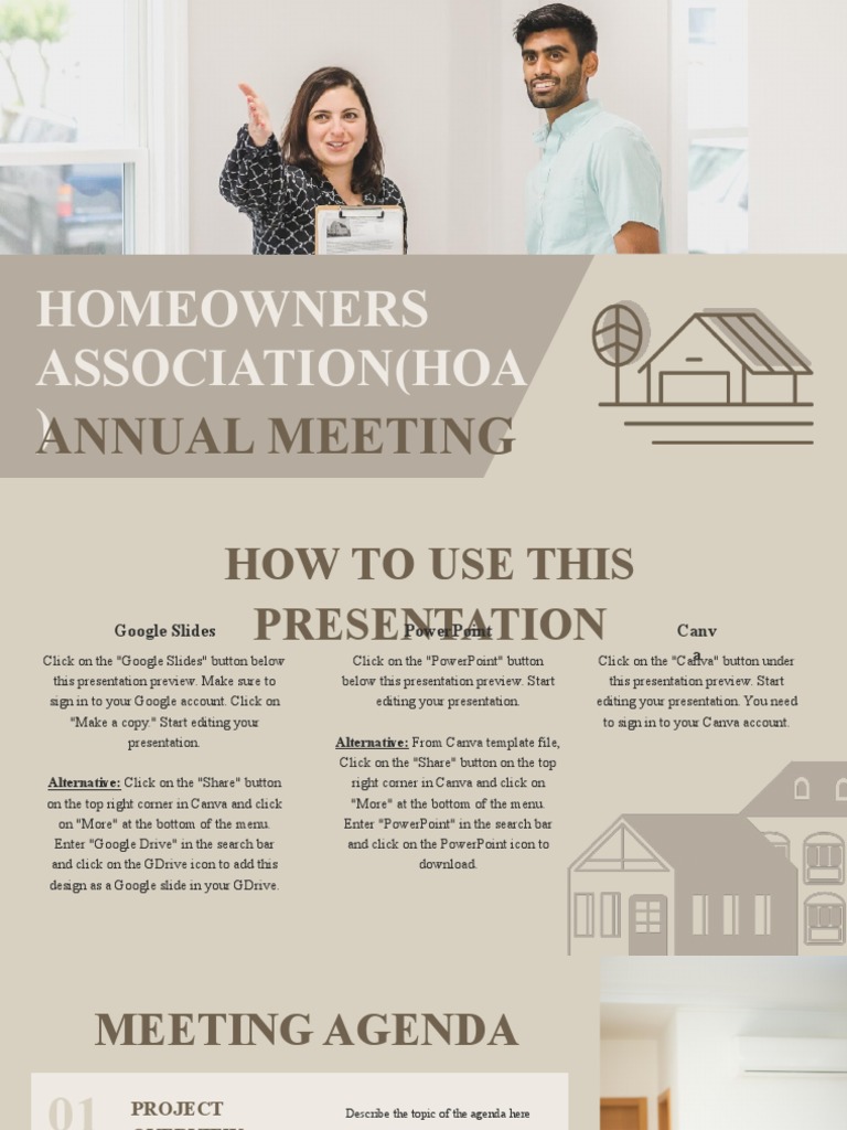 Neutral Beige Modern Illustrative Homeowners Association (HOA) Annual ...