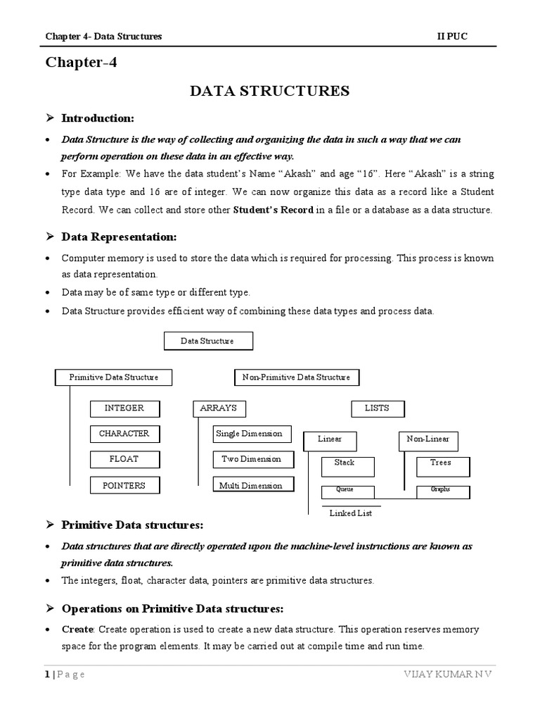 Chapter 4 Data Structure | Download Free PDF | Data Type | Data Structure Chapter 4 Data Structure | Download Free PDF | Data Type | Data Structure