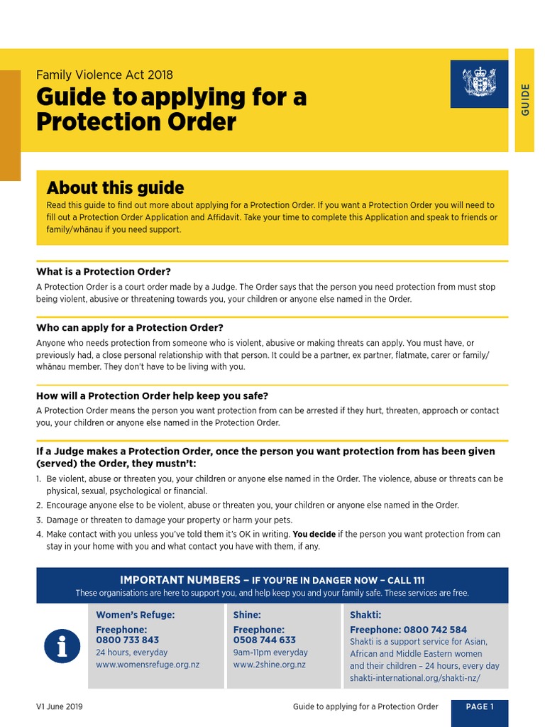 Applying for a Protection Order Guide | PDF | Law | Wellness