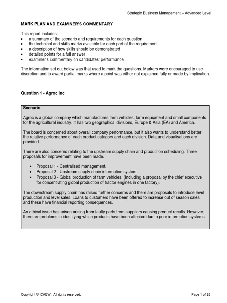 SBM November 2020 Mark Plan | PDF