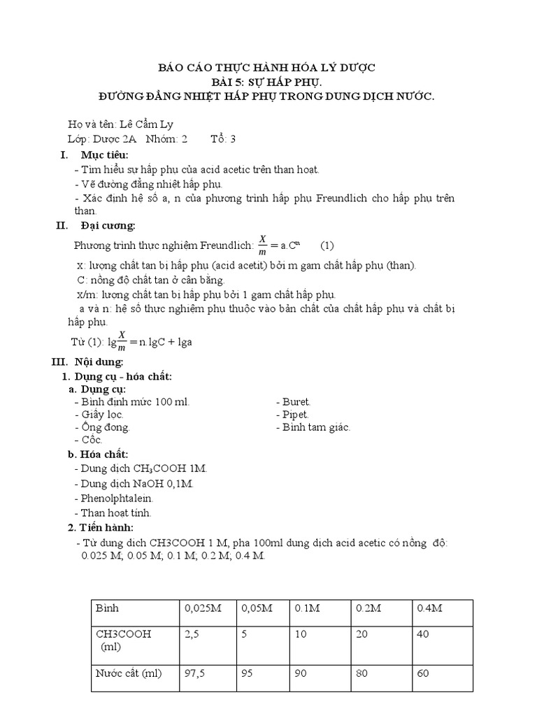 HÓA LÝ DƯ C Bài 5 2 | PDF