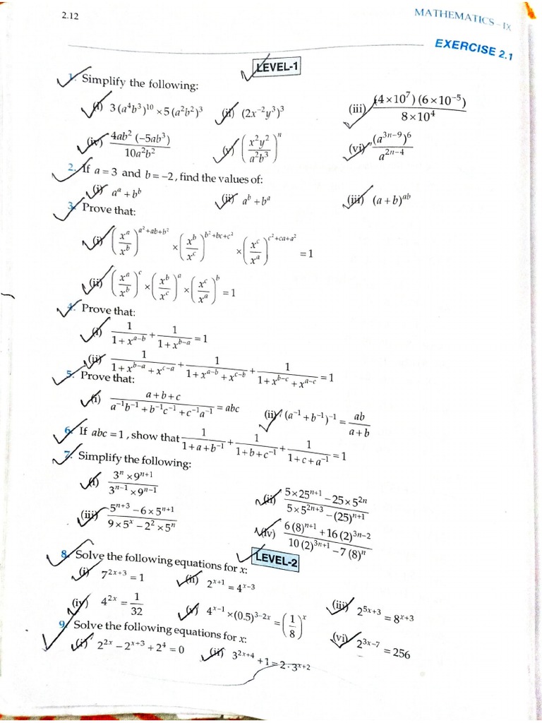 Exponents of Real Numbers | PDF