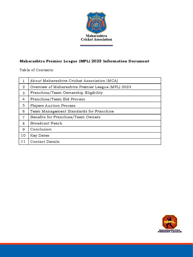 MPL Overview & Benefits | PDF | Auction | Cricket