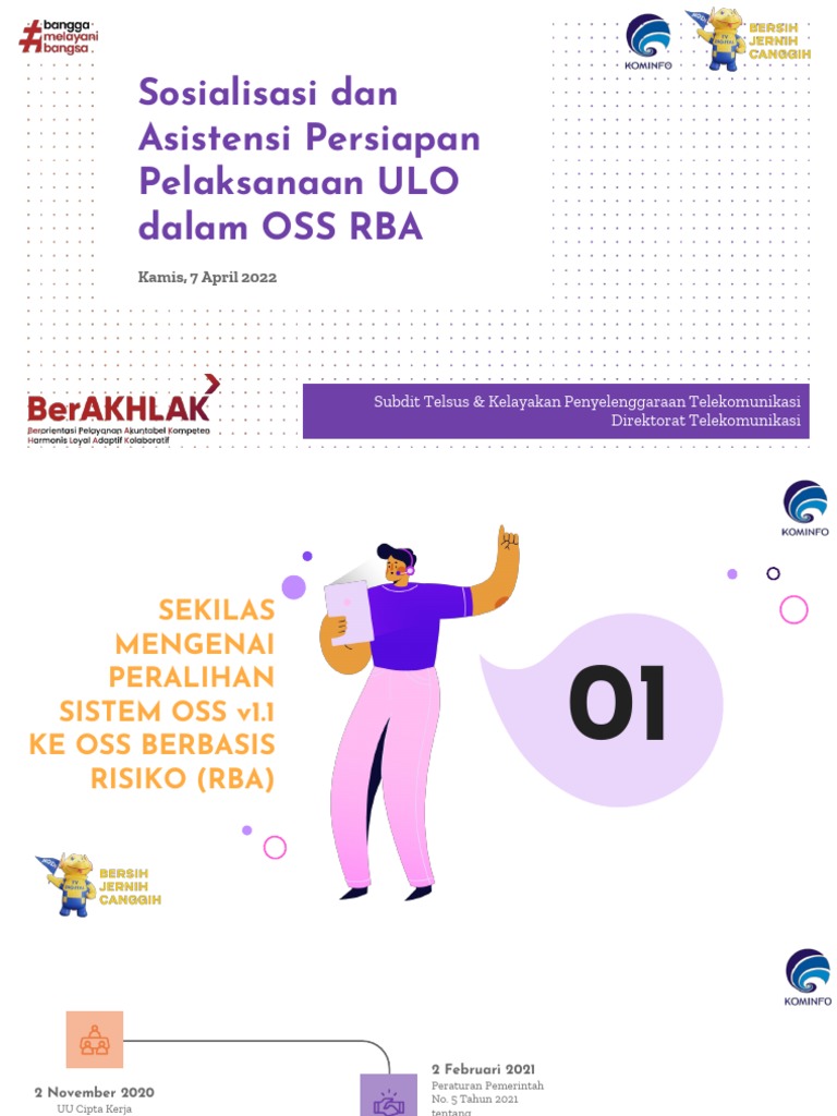 Paparan Sosialisasi Dan Asistensi ULO - Peralihan OSS RBA (070422) - Share Ke Operator | PDF