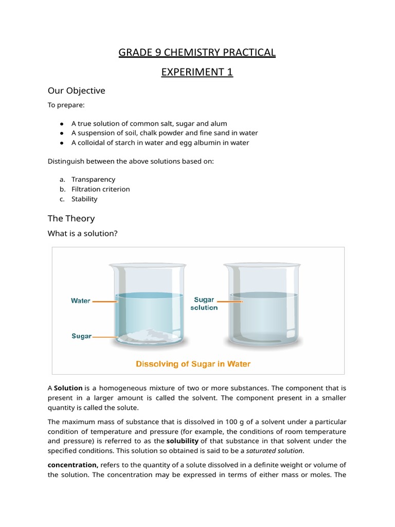 Solutions, Suspensions, and Colloids | PDF | Solubility | Filtration