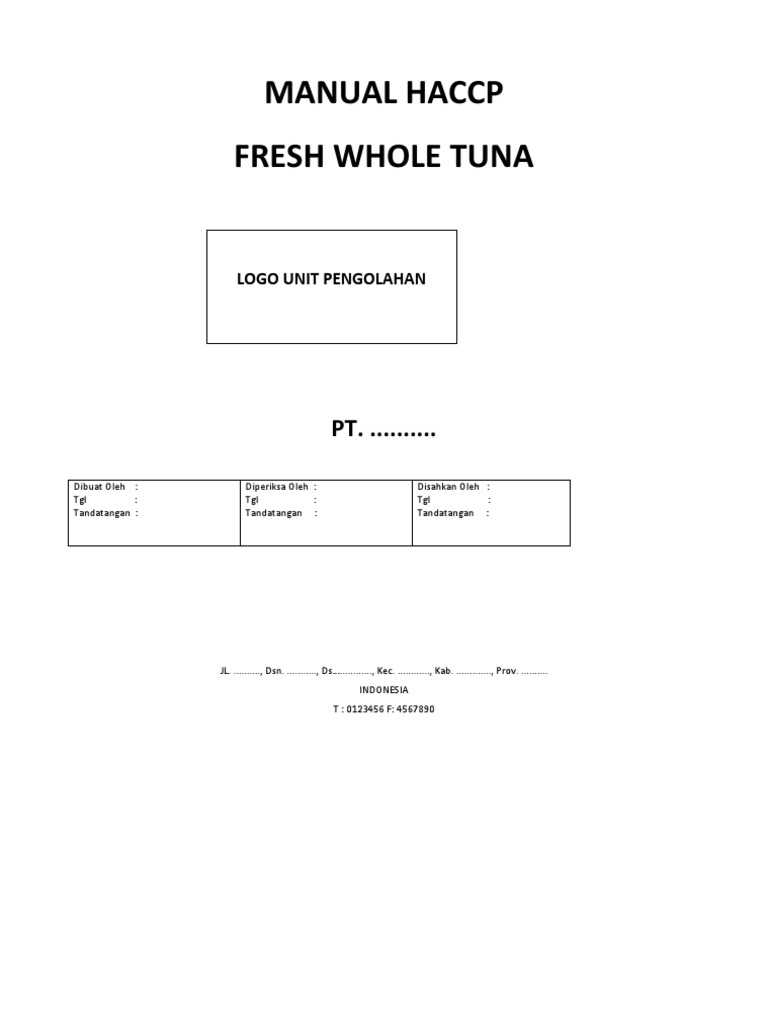 Form Manual GMP SSOP - Form Praktek | PDF