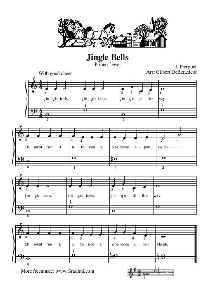 Jingle Bells Piano 1 638 | PDF