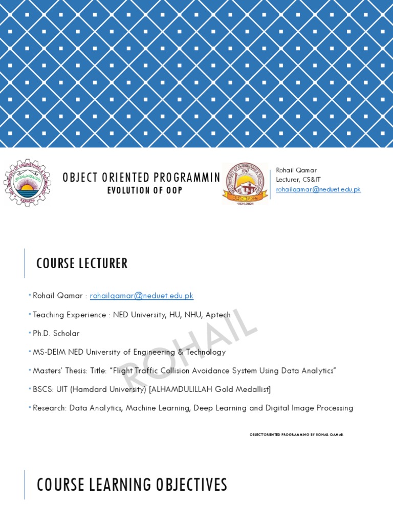 1 - Evolution of OOP Week 1 | PDF | Object Oriented Programming ...