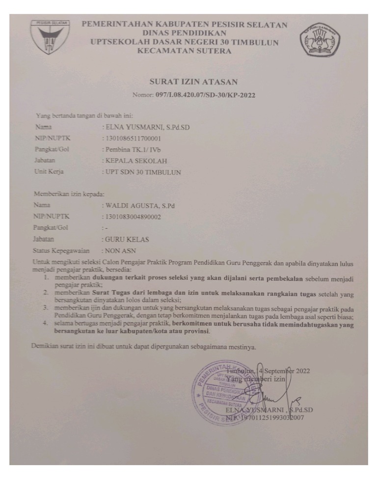 PDF Surat Izin Atasan | PDF