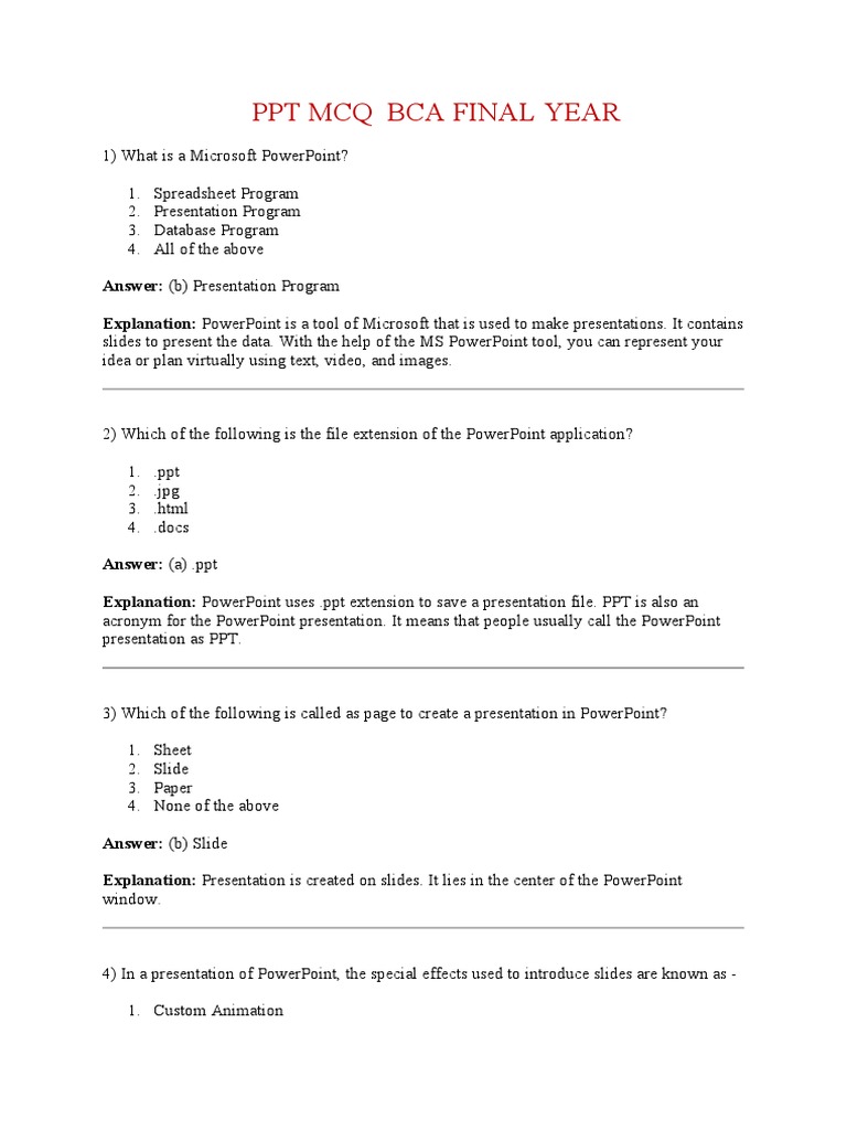 ppt mcq | PDF