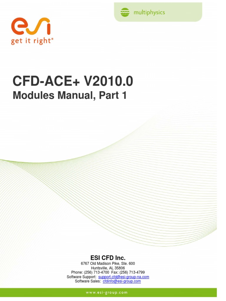 CFD-ACE_V2010.0_Modules_Manual_Part1 | PDF | Fluid Dynamics | Viscosity
