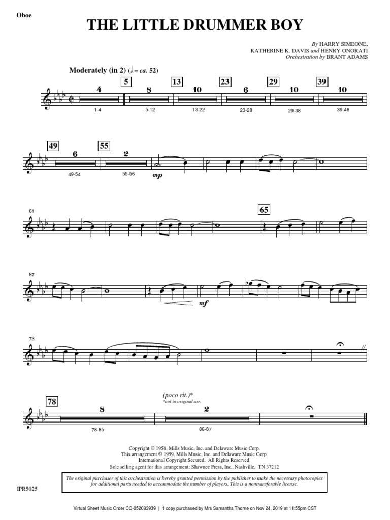 02 Oboe Little Drummer Boy | PDF