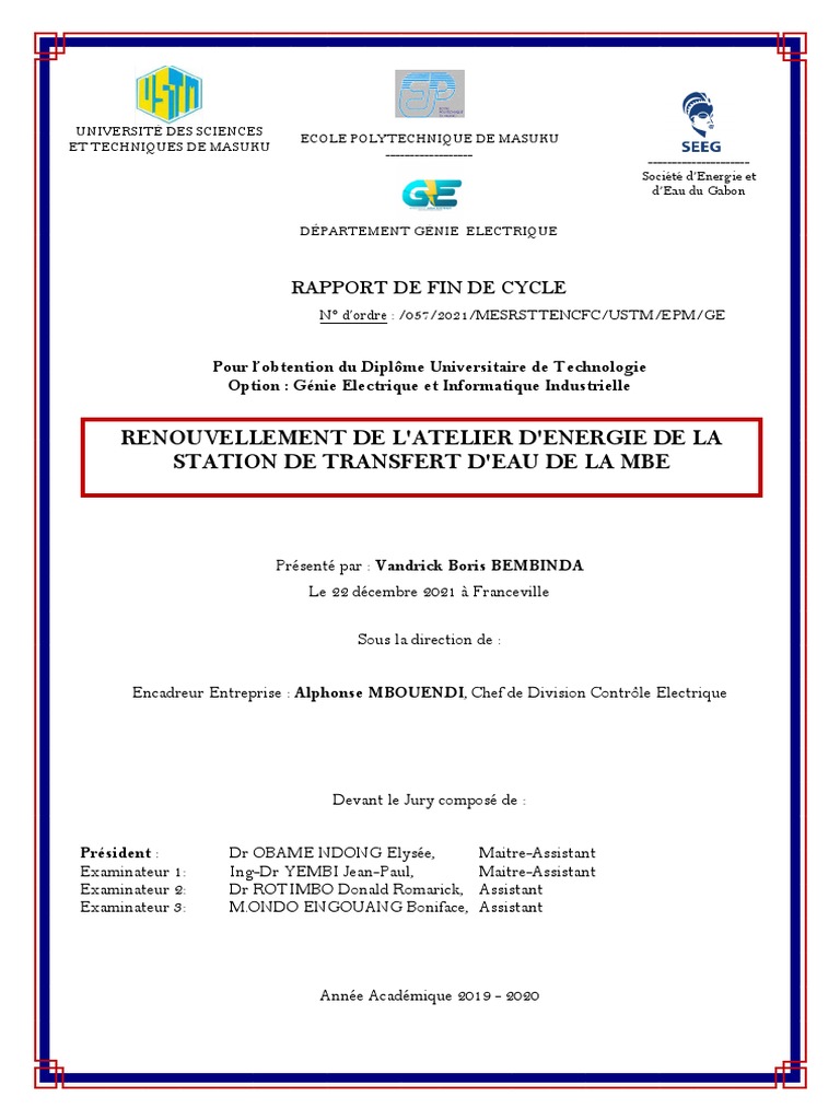Rapport de Stage SEEG (BEMBINDA Vandrick Boris) Ve_220619_182509 | PDF