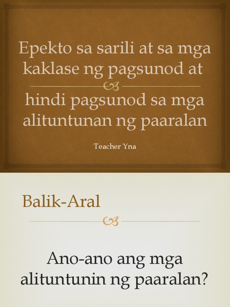 Alituntunin Sa Paaralan | PDF