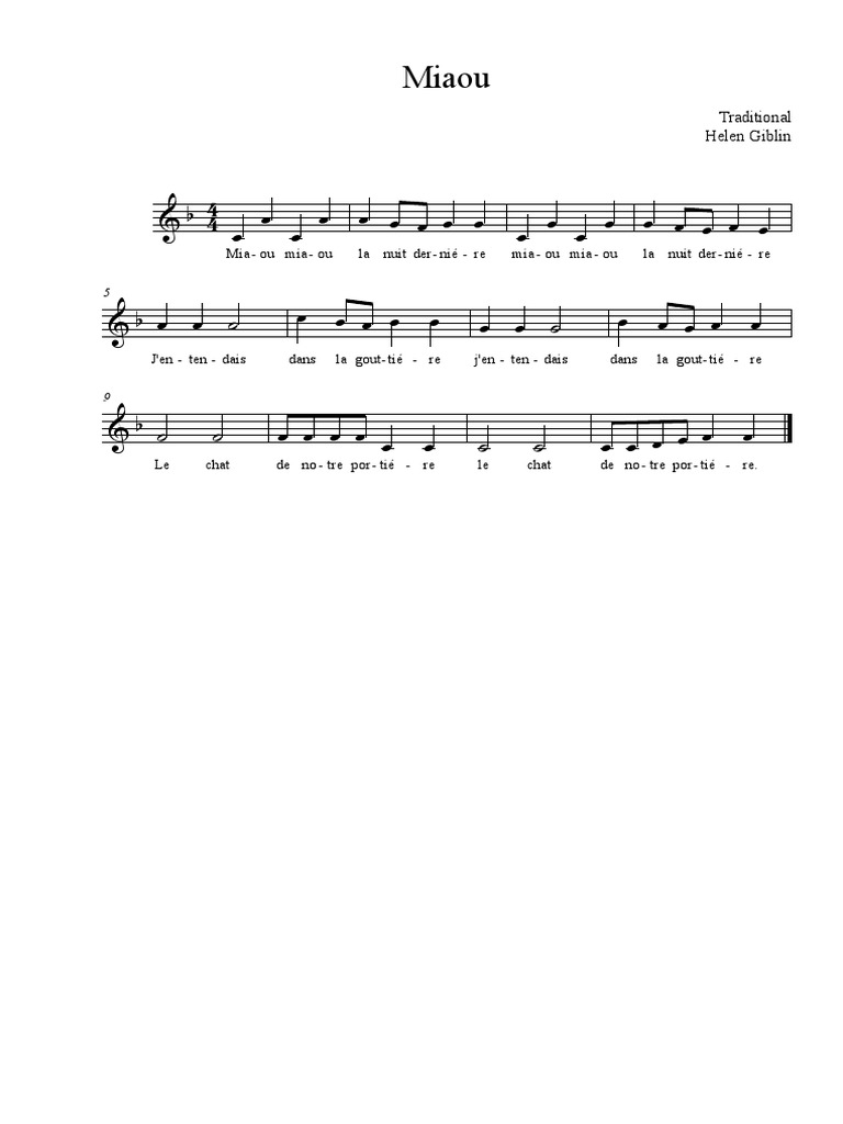 Miaou - French Traditional | PDF