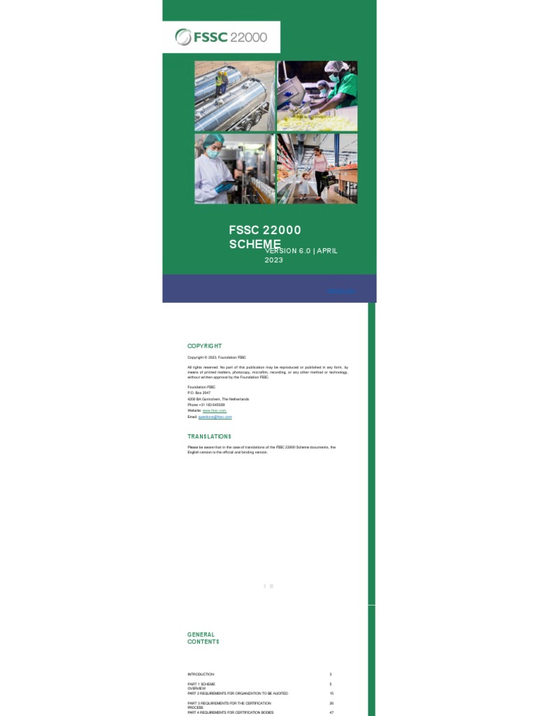 FSSC 22000 Ver.6 - 1 | PDF