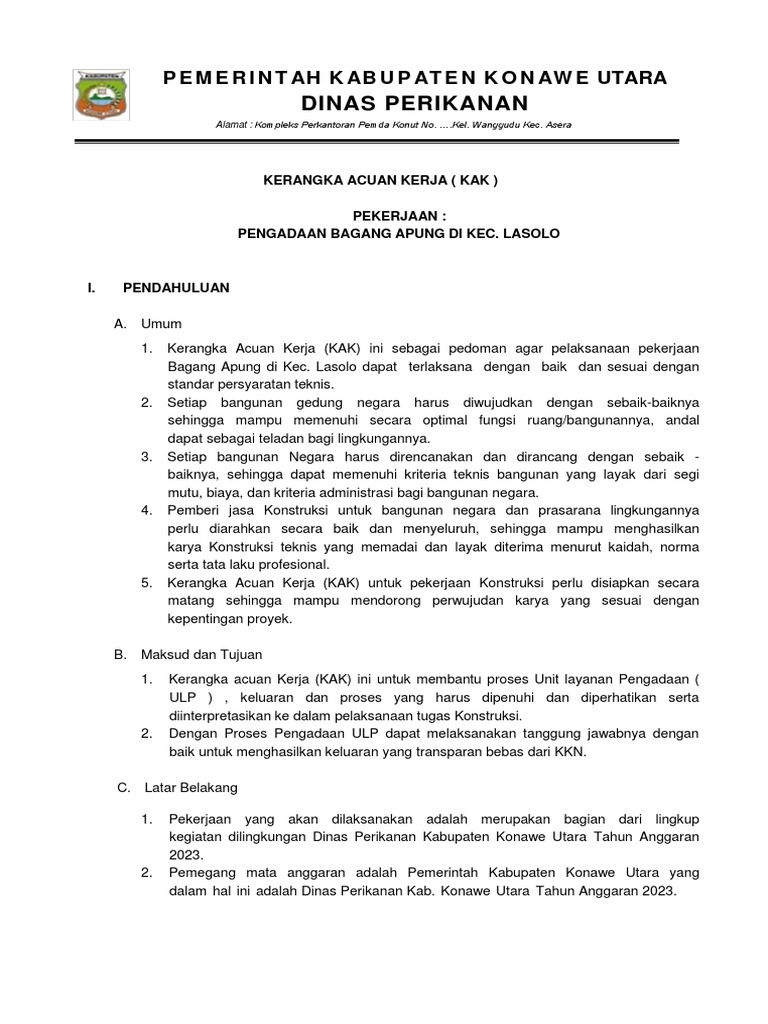 Pengadaan Bagang Apung di Lasolo | PDF