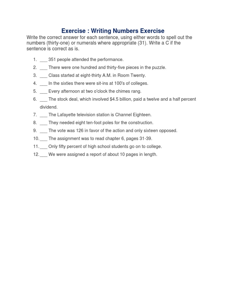 2.0. Exercise - Edit Sentences - From Writing Concise Sentences and ...