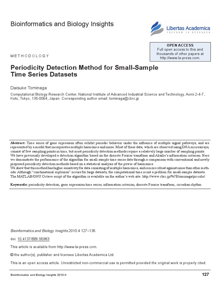 Periodicity Detection Method For Small-Sample Time Series Datasets | Download Free PDF | Akaike ...