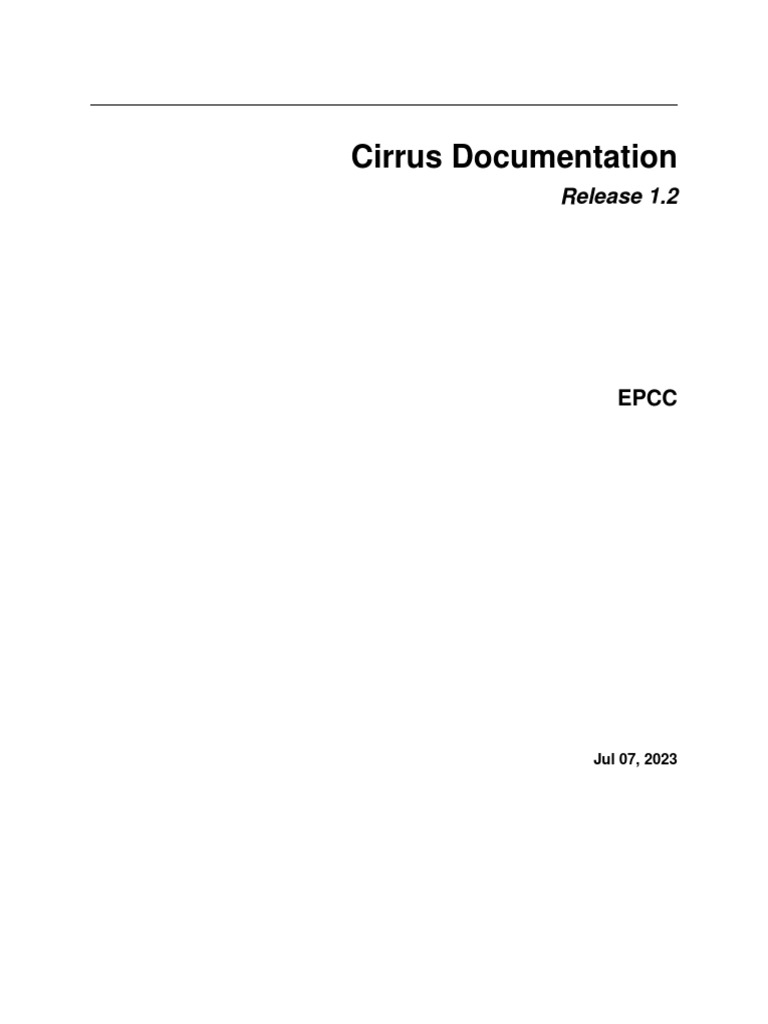 Cirrus Documentation Release 1 2 Pdf Secure Shell Command Line Interface