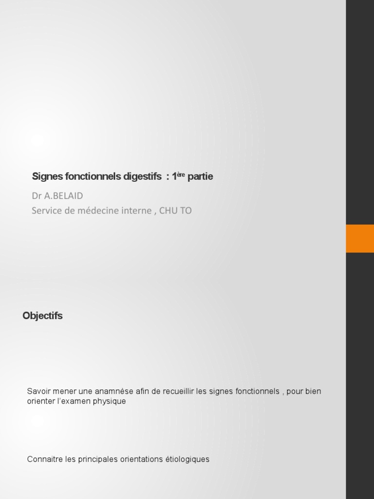 Signes Fonctionnels 1 | PDF