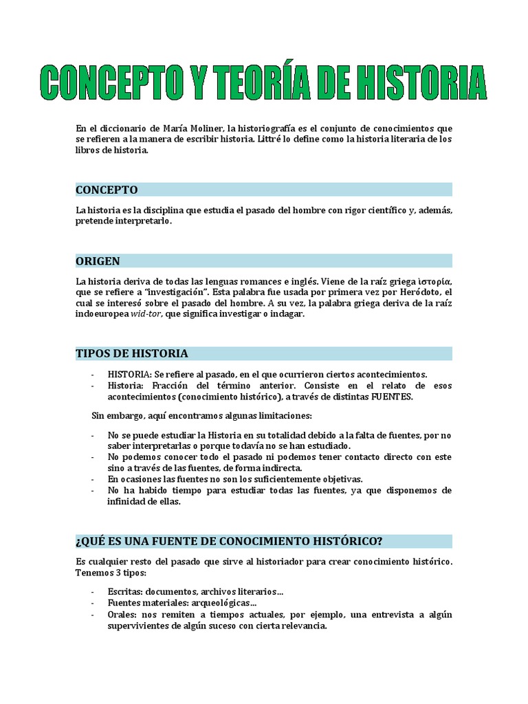 Tema 1. HISTORIA E HISTORIOGRAFÍA | PDF