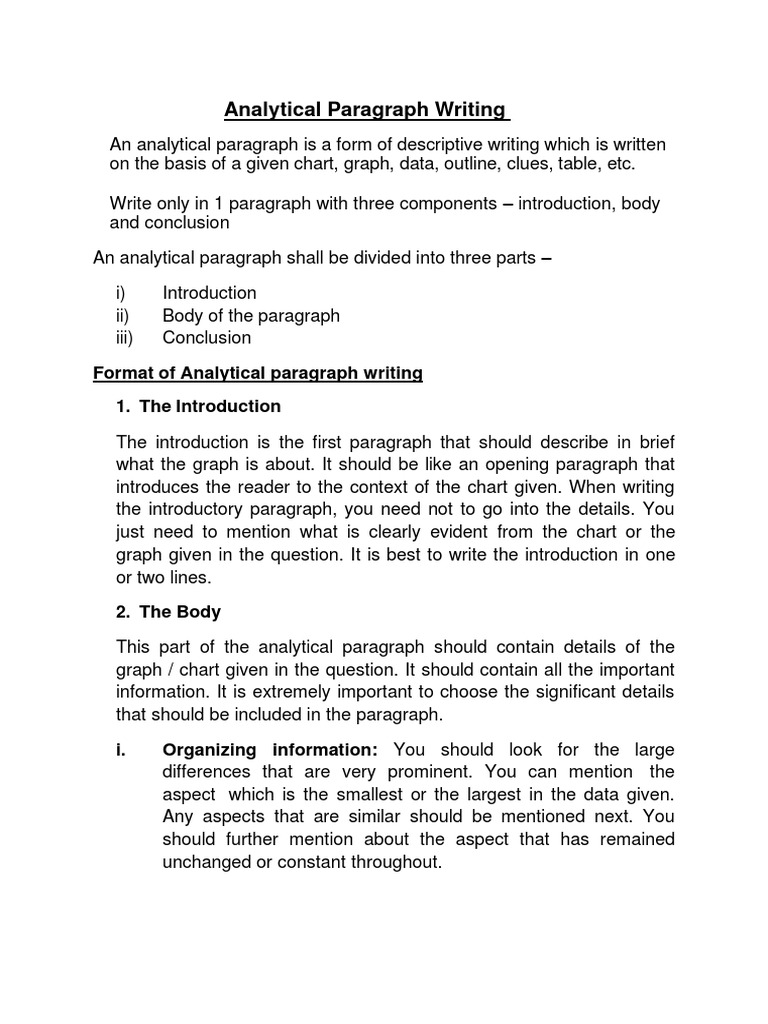 Analytical Paragraph Class 10 | PDF