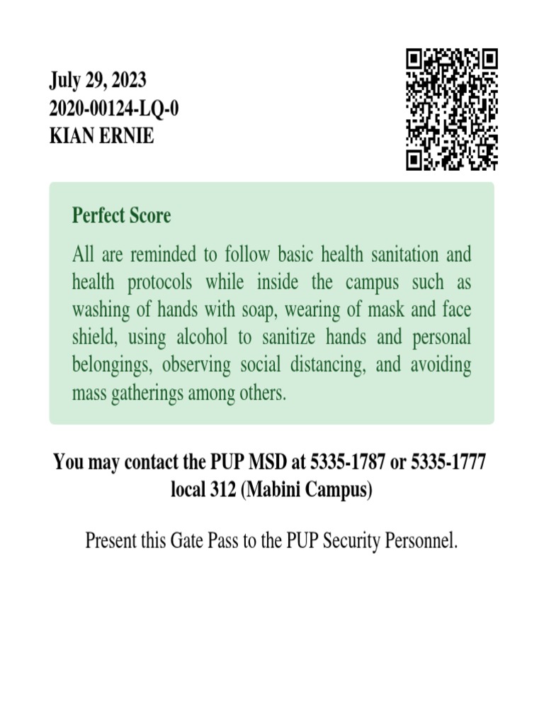 PUP Campus Health Protocols Notice | PDF