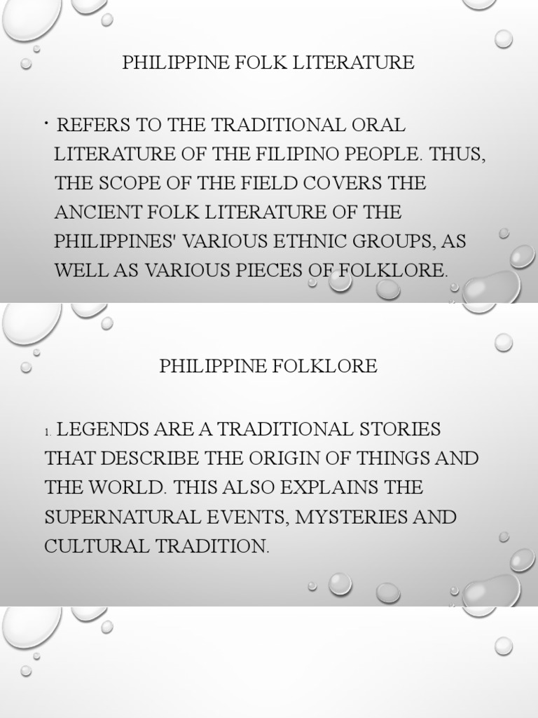 Philippine Folk Literature | PDF | Folklore | Narrative