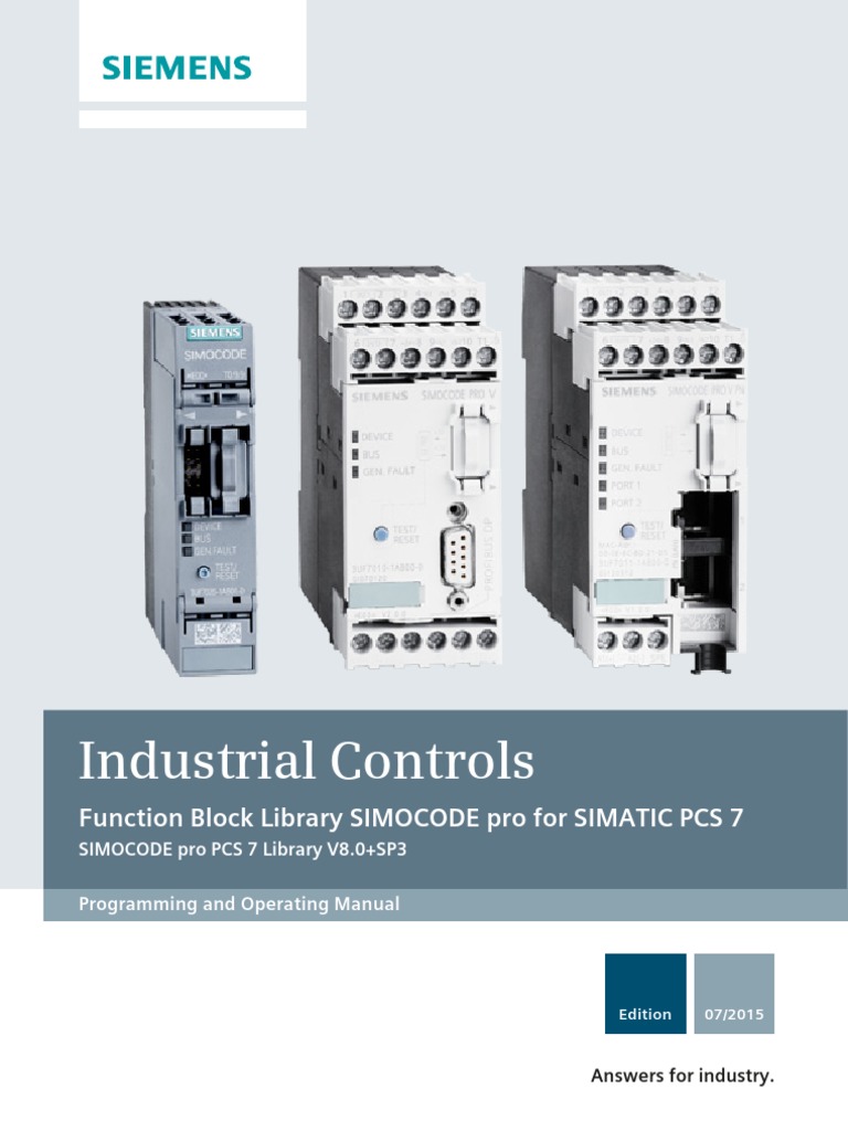 Manual Simocode Pro pcs7 Library v80sp3 en-US | PDF