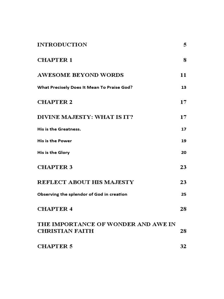 Awe-Inspiring Wonder Exploring The Majesty of God | PDF | Faith | Glory ...