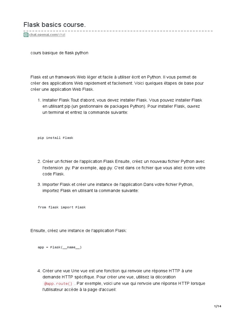 Flask Basics Course Pdf