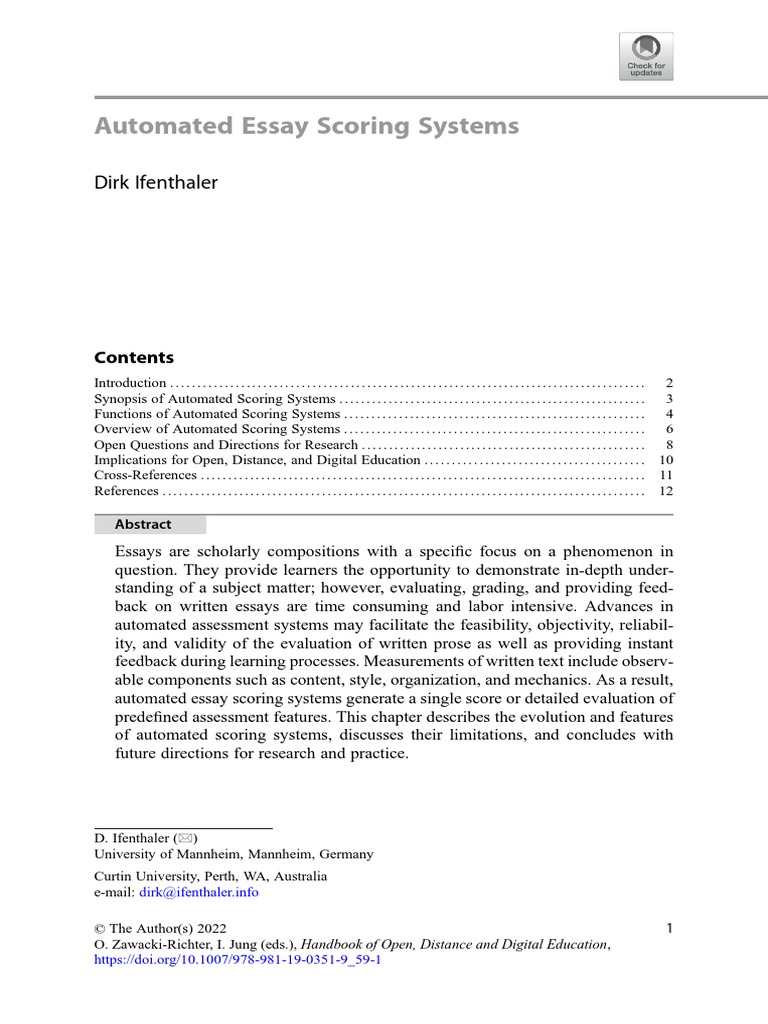 2022.xx - Xx-Automated Essay Scoring Systems | PDF 2022.xx - Xx-Automated Essay Scoring Systems | PDF