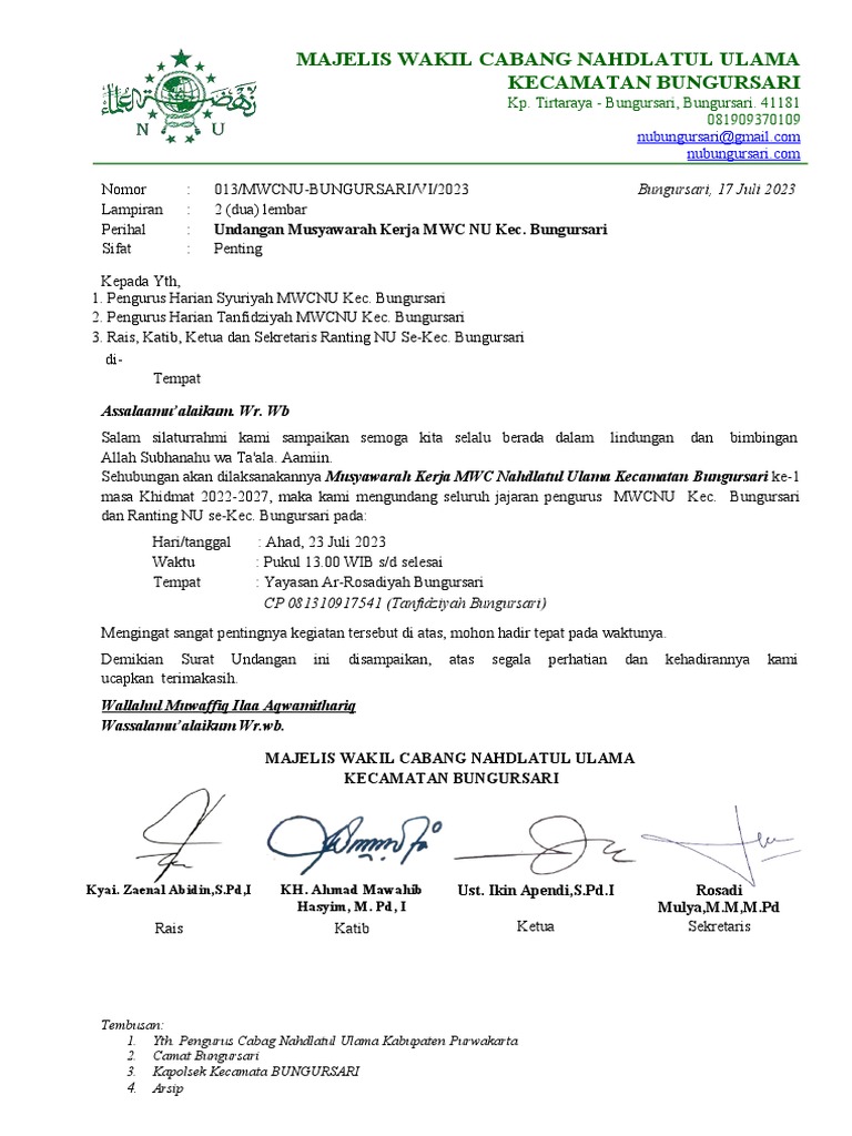 Musker MWC NU BUNGURSARI | PDF