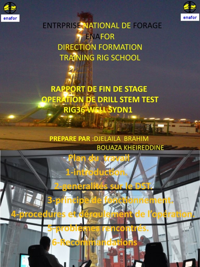 Entrprise Forage ENA: National de FOR Direction Formation Training Rig School | PDF