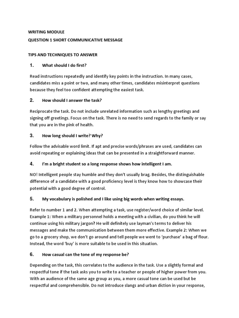 English Writing Module Intermediate - Lower Forms | PDF