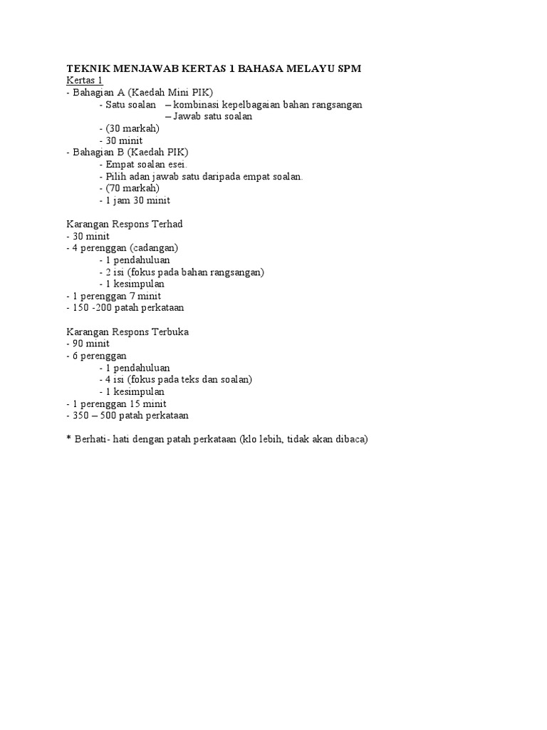 Bm Spm Kertas 1 Pdf