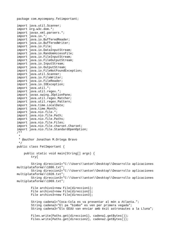 Ejercicio Important Programacion En Java Pdf 