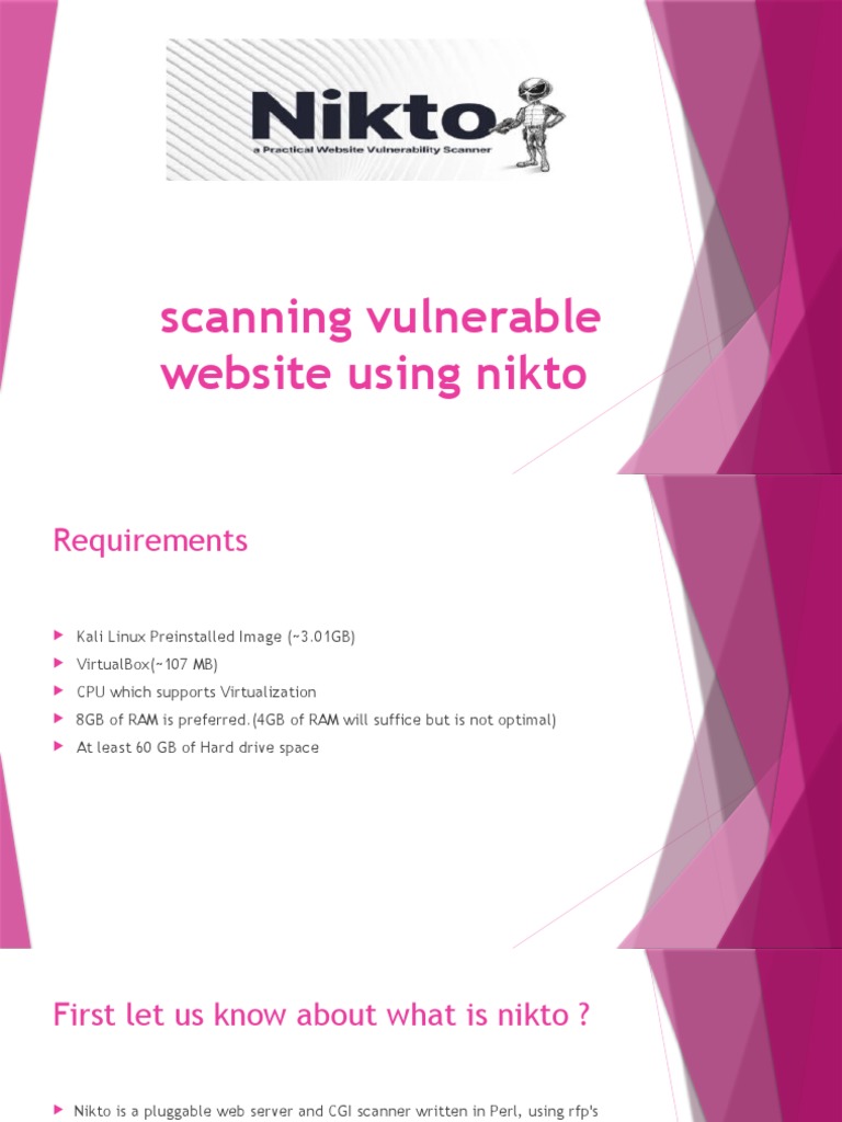 Nikto Vulnerability Scanning Guide | PDF | Computers